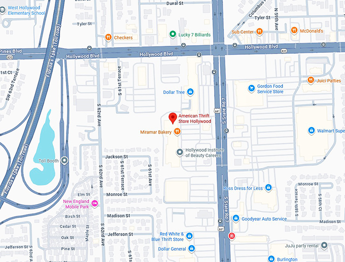 16. american thrift store hollywood map