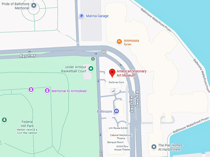 16. american visionary art museum map