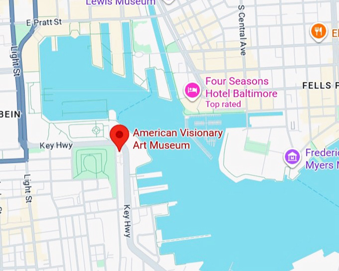 16. american visionary art museum map