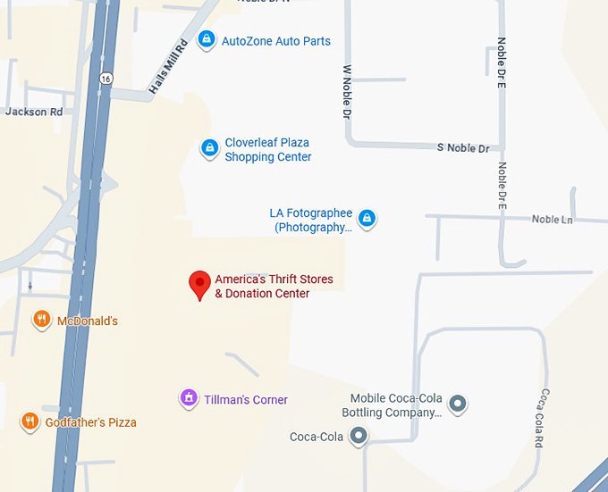 16. america's thrift stores & donation center (5441 hwy 90 west) map