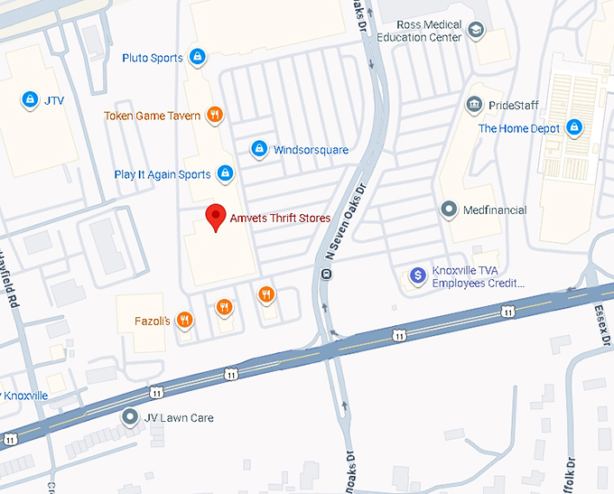 16. amvets thrift store map