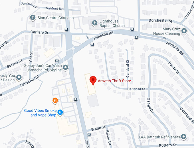 16. amvets thrift store map