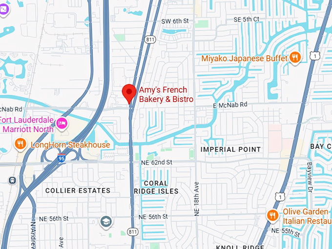 amy's french bakery & bistro map