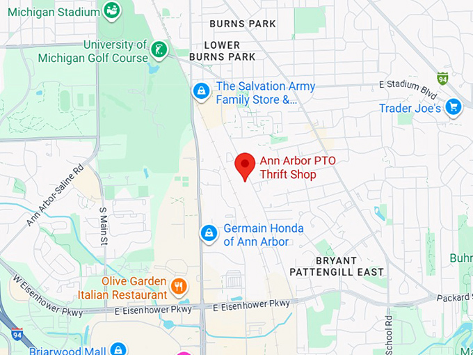 16. ann arbor pto thrift shop map