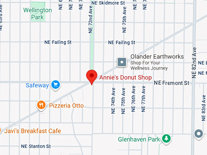 16. annie's donut shop map