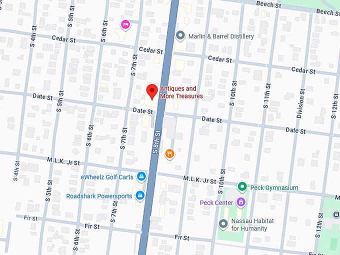 16. antiques and more treasures inc map