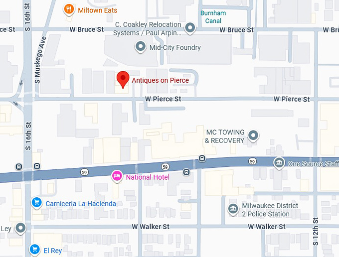 16. antiques on pierce map