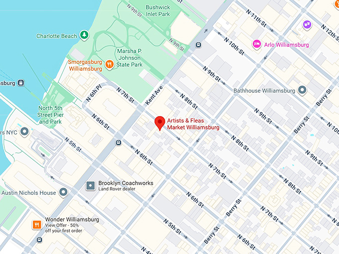 16. artists & fleas (williamsburg) map