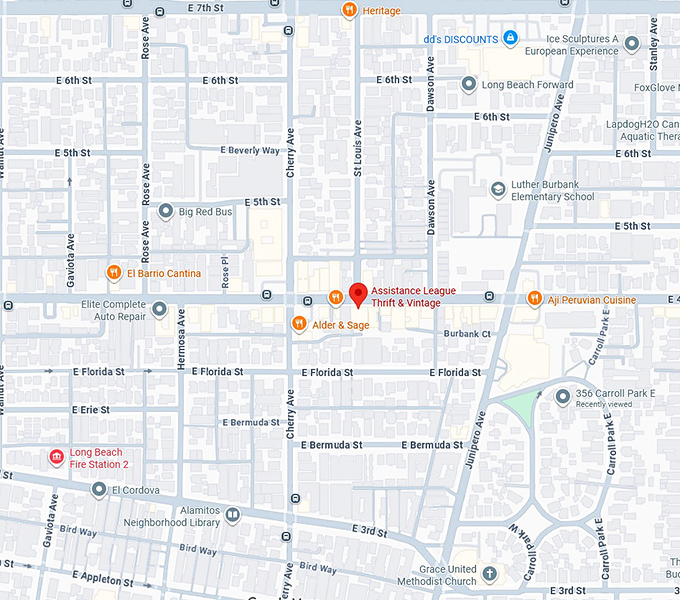 16. assistance league thrift & vintage map