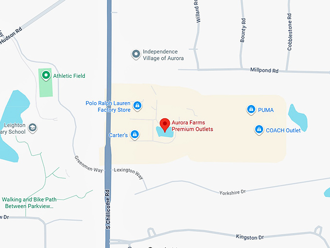 16. aurora farms premium outlets map