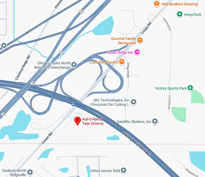 16. aut o rama twin drive in map