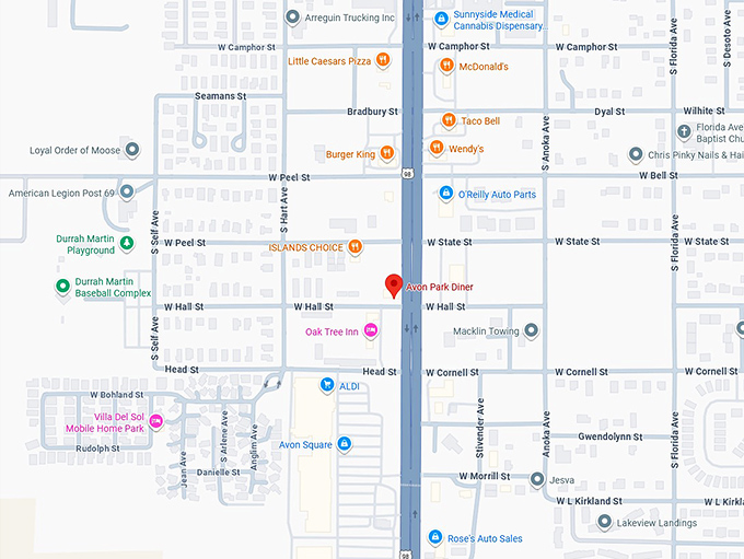 16. avon park diner map