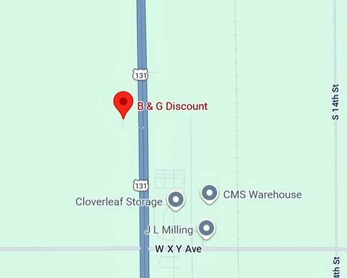 16. b & g discount store map