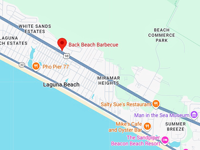 16. back beach barbecue map