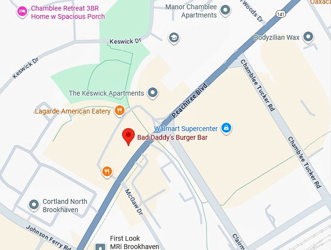 16. bad daddy's burger bar map