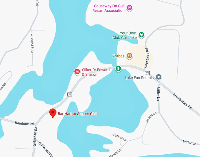 16. bar harbor supper club map