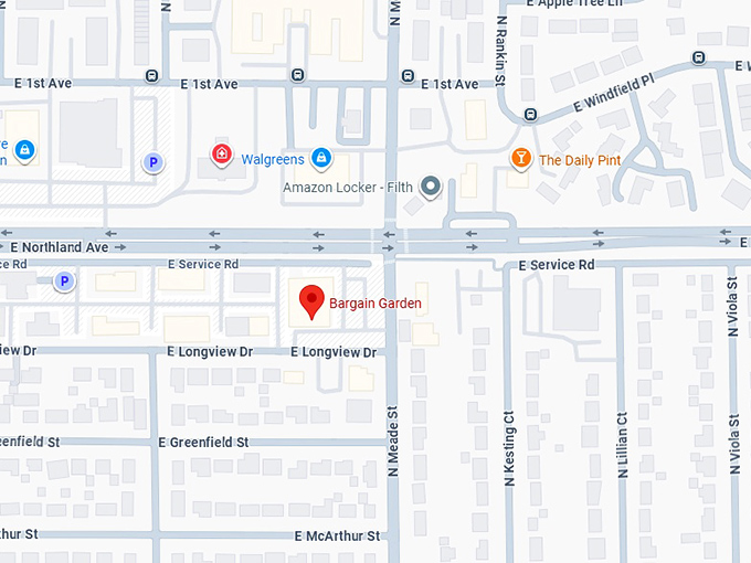 16. bargain garden thrift store map