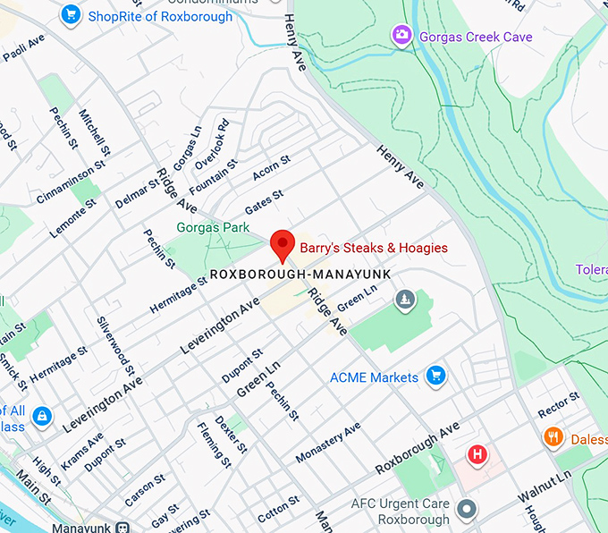 16. barry's steaks & hoagies map