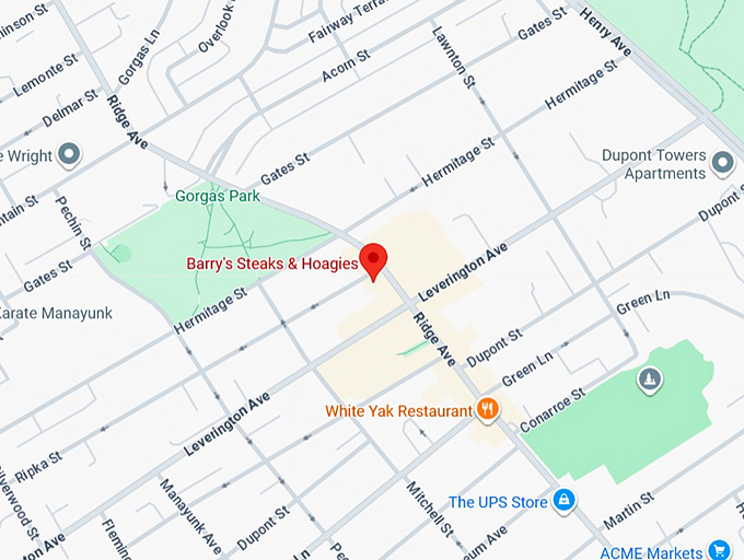 16. barry's steaks & hoagies map