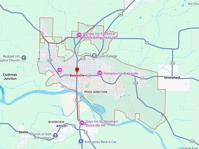 16. batesville, ar map