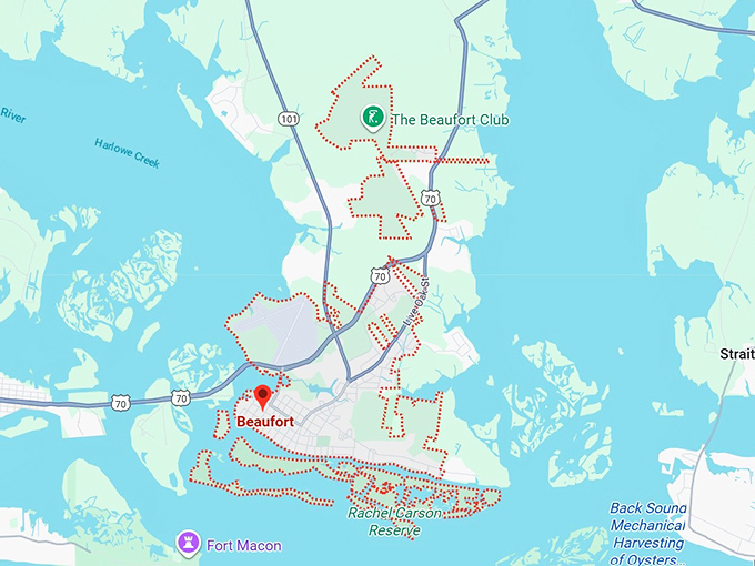16. beaufort, nc map