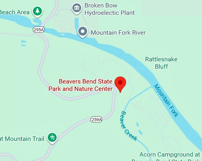 16. beavers bend state park and nature center map