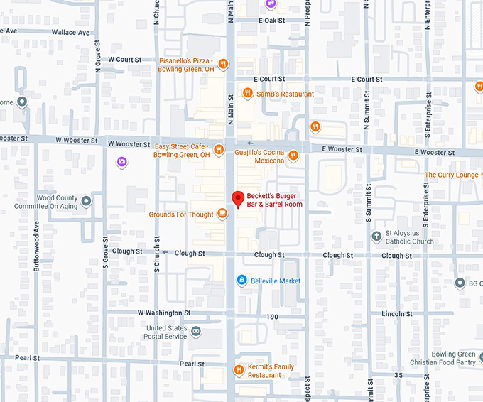 16. beckett's burger bar & barrel room map