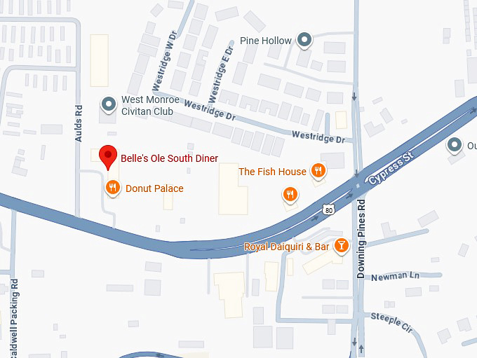 16. belle&rsquo;s ole south diner map