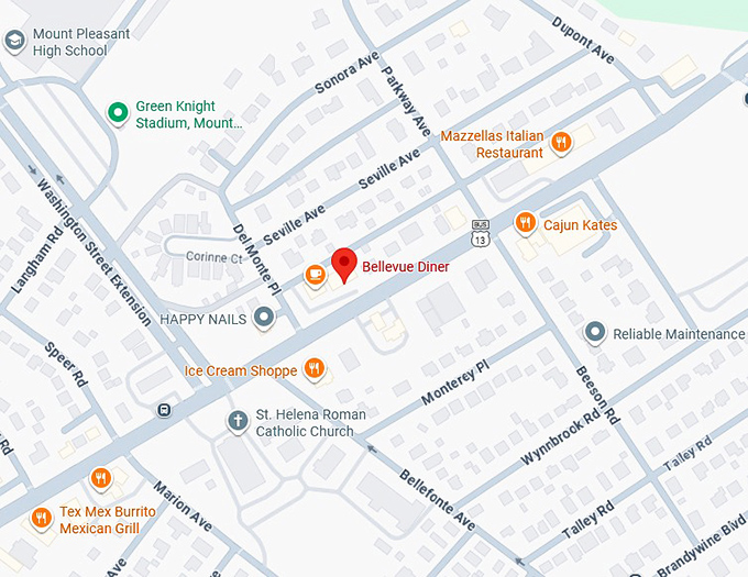 16. bellevue diner map