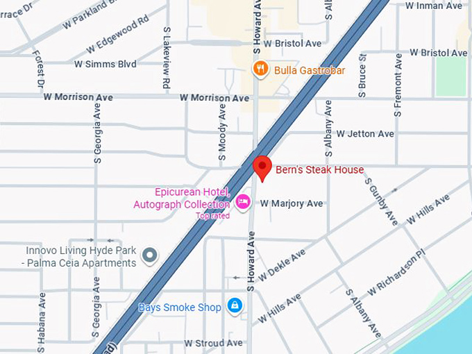 16. bern's steak house map