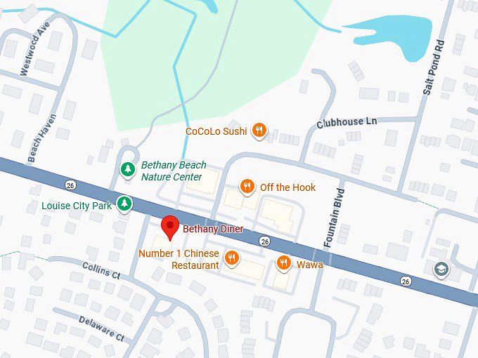 16. bethany diner map