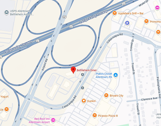 16. bethlehem diner map