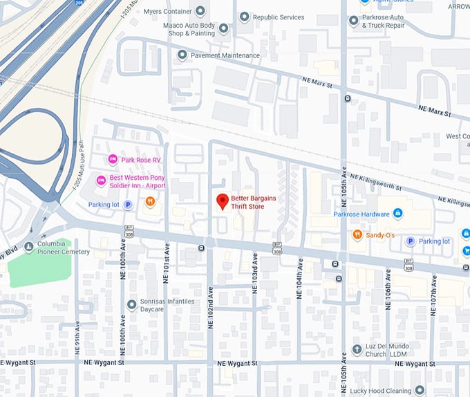 16. better bargains thrift store map