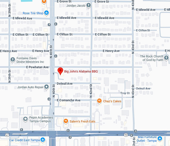 16. big john's alabama bbq map