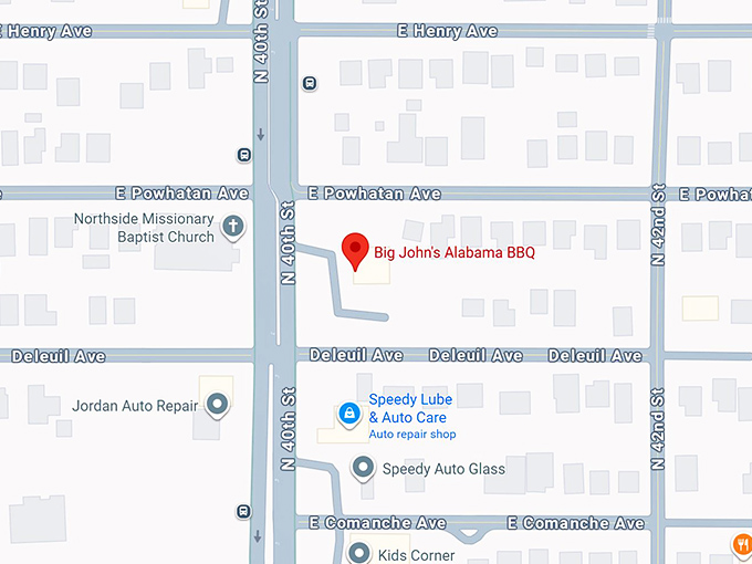 16. big john's alabama bbq map