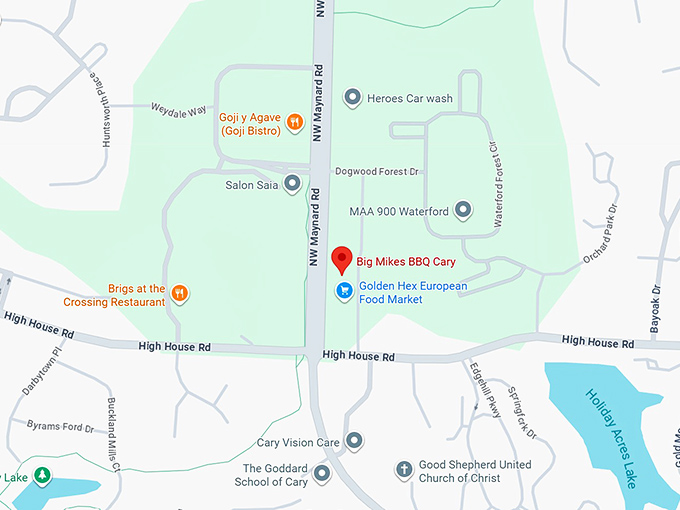 16. big mikes bbq cary map