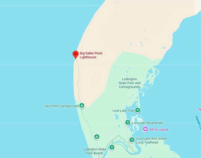 16. big sable point lighthouse map