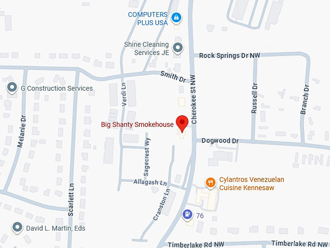 16. big shanty smokehouse map