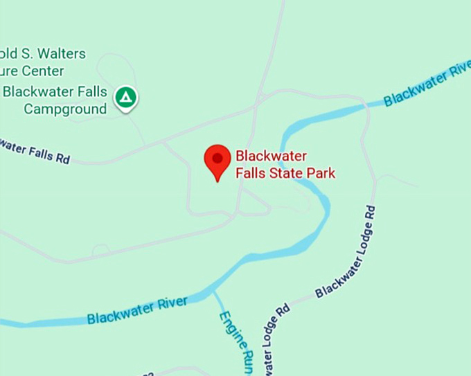 16. blackwater falls state park map