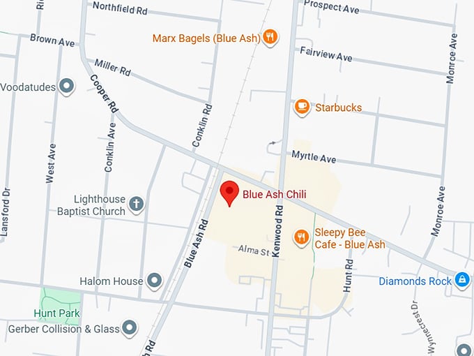 16. blue ash chili map