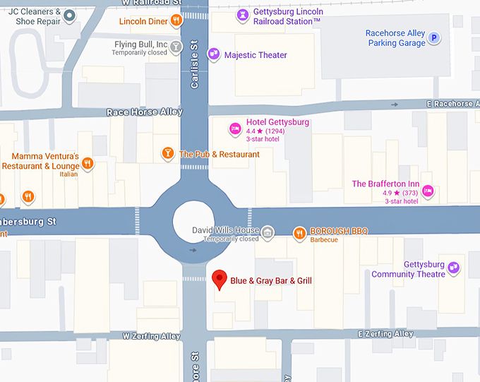 16. blue & gray bar & grill map