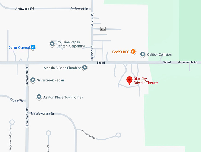 16. blue sky drive in theater map