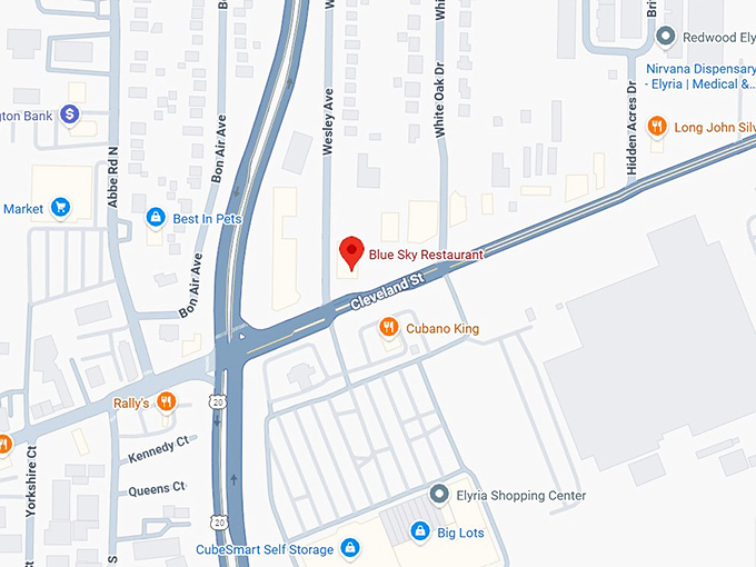 16. blue sky restaurant map