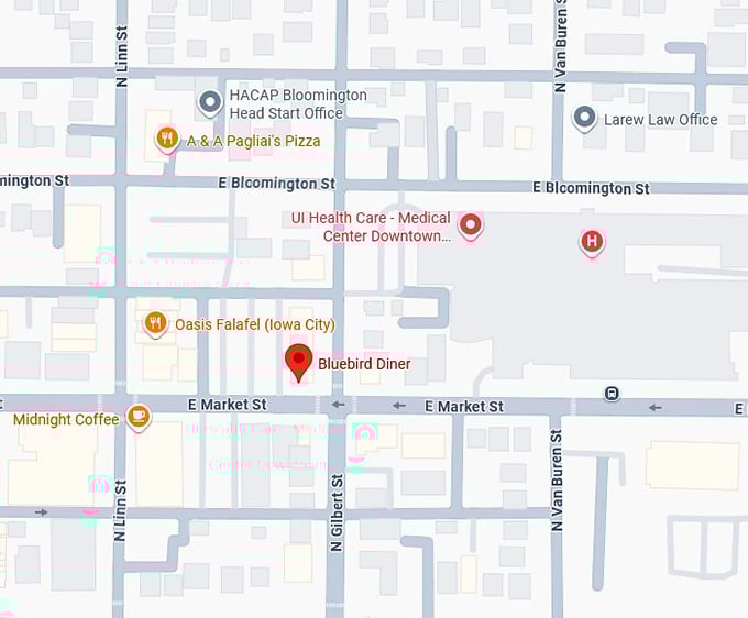 16. bluebird diner map