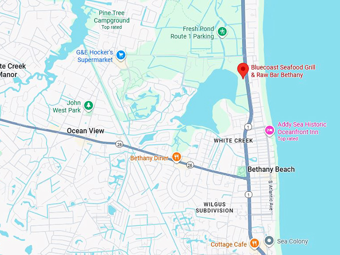 16. bluecoast seafood grill & raw bar bethany map