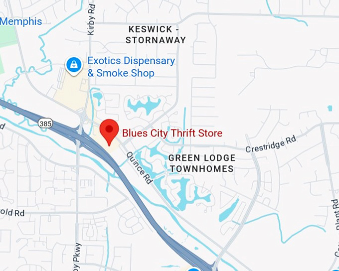 16. blues city thrift store map