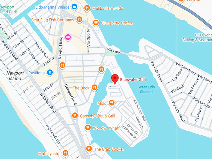 16. bluewater grill seafood restaurant newport beach map