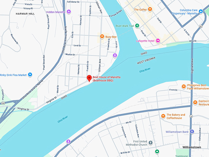 16. boat house of marietta (boathouse bbq) map