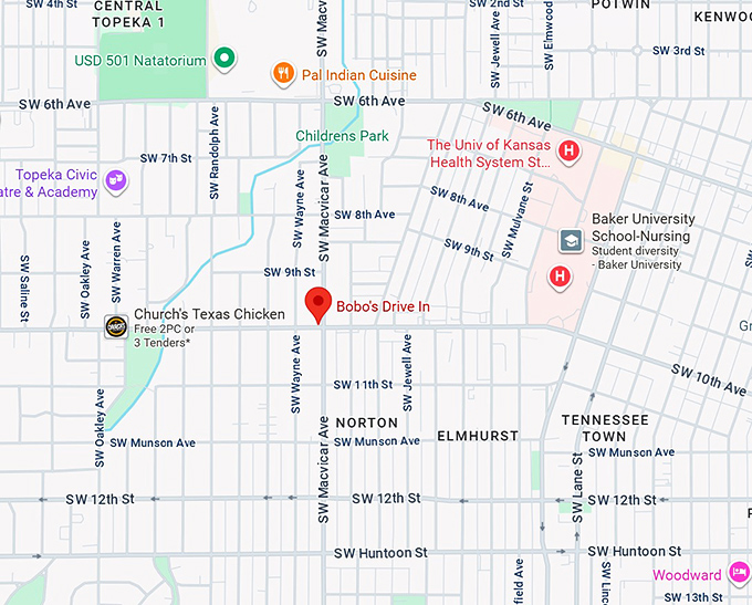16. bobo's drive in map