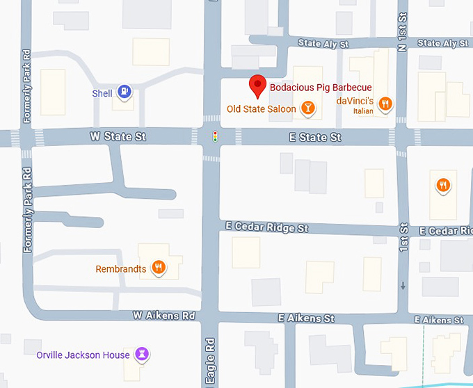 16. bodacious pig barbecue map